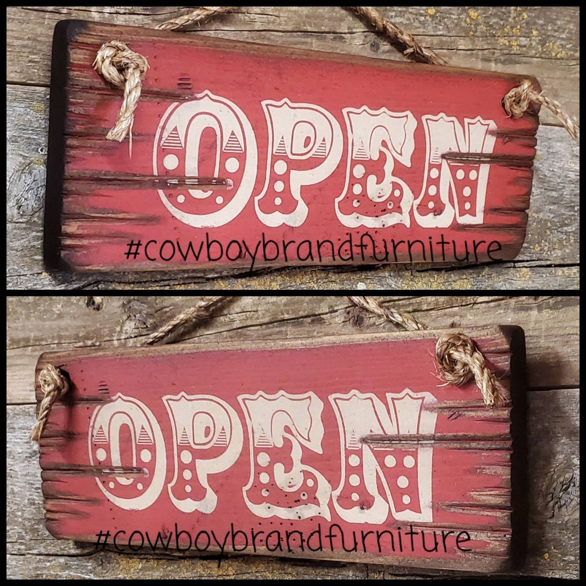 Large Open Sign Wooden Western Antiqued Sign | Etsy