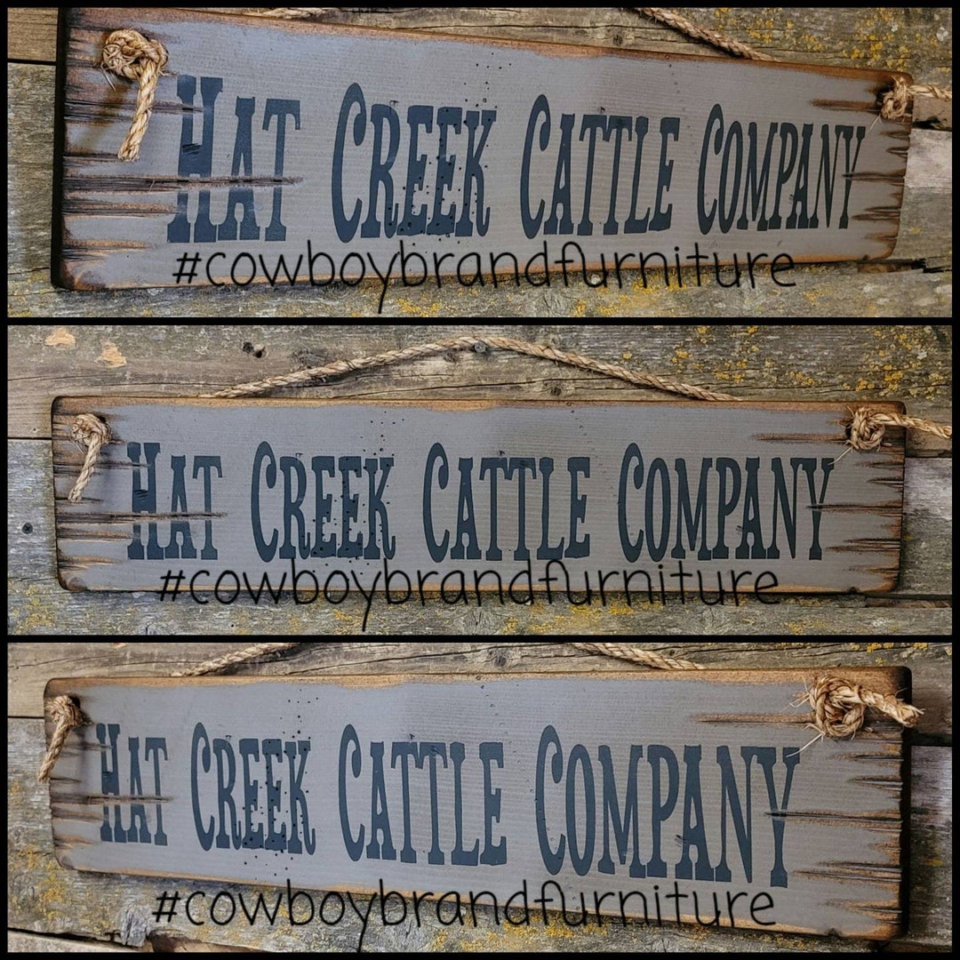 Hat Creek Cattle Company, Lonesome Dove, Western, Antiqued, Wooden Sign ...