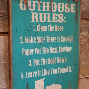 Outhouse Rules, Humorous, Western, Antiqued, Wooden Sign - Etsy
