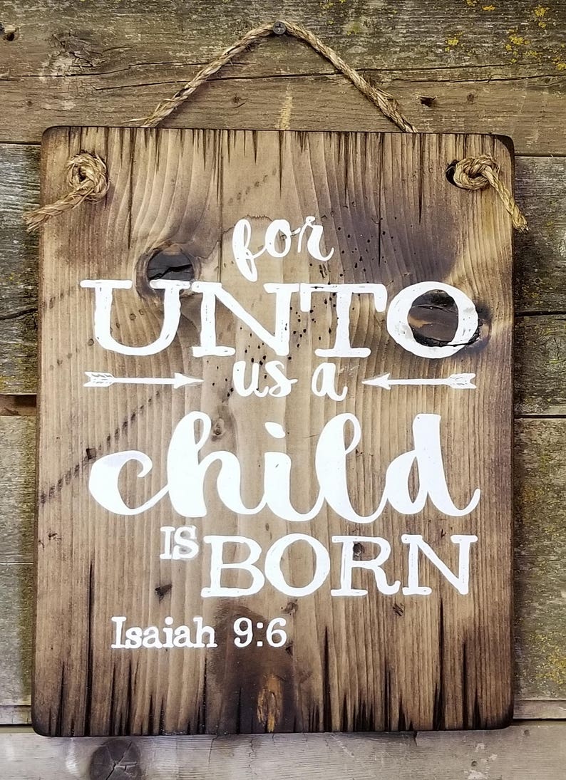 For Unto Us A Child is Born Isaiah 9:6 Western Antiqued - Etsy
