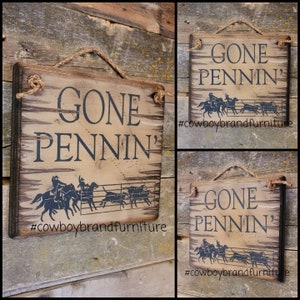 Gone Pennin', Team Penning, Horse Event, Rustic, Antiqued, Vintage ...