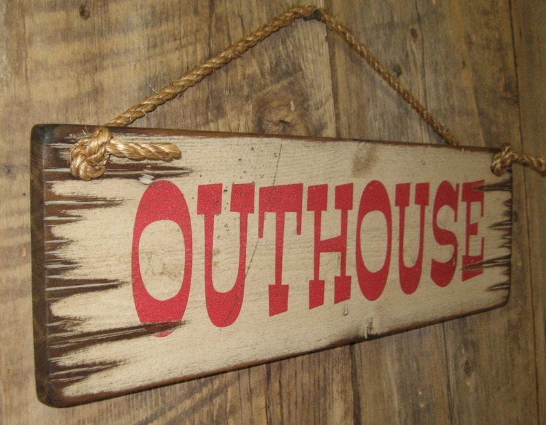 Outhouse Antiqued Wooden Sign | Etsy