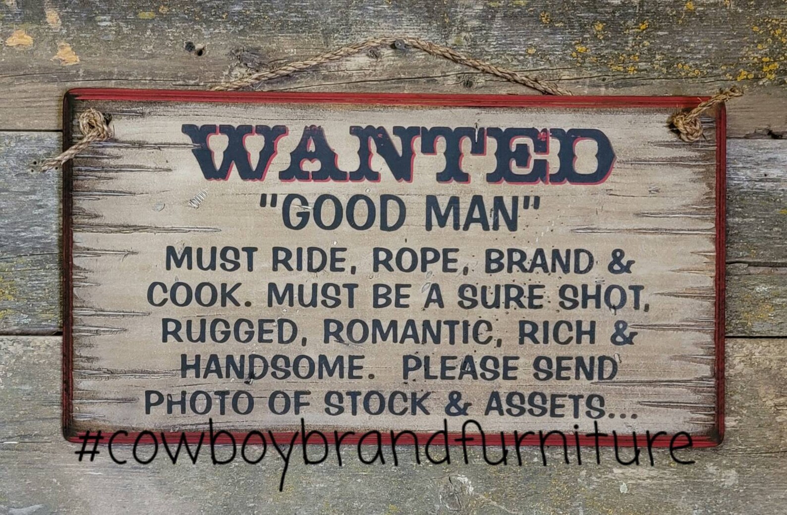 WANTED Good Man Humorous Western Wooden Sign Wanted Ad - Etsy