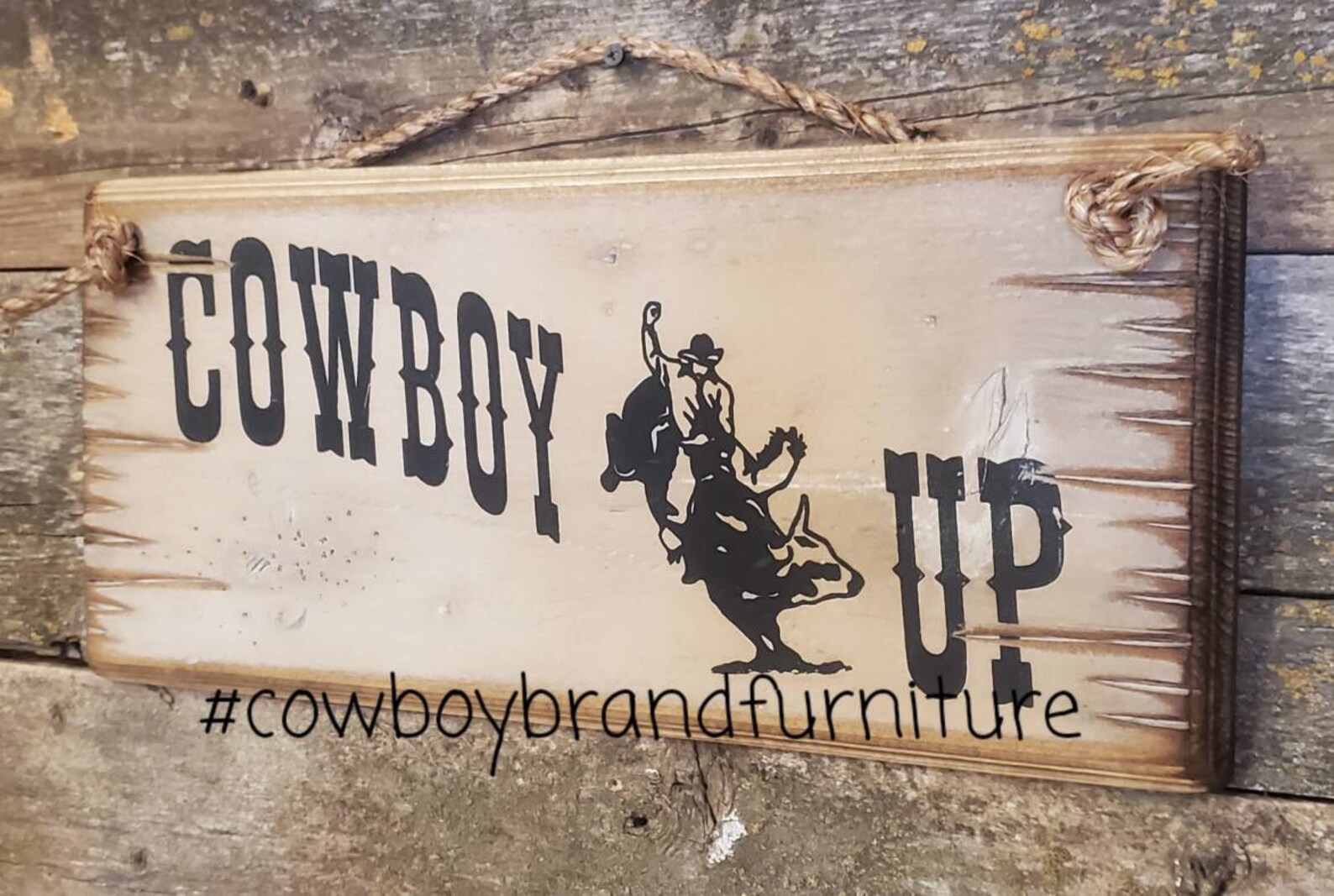 Cowboy Up, Western, Antiqued, Wooden Sign - Etsy