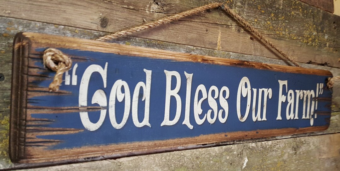 God Bless Our Farm, Western, Antiqued, Rustic, Wooden Sign - Etsy