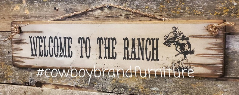 Welcome to the Ranch Western Antiqued Wooden Sign - Etsy