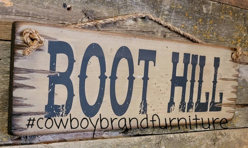 Boot Hill, Western, Antiqued, Wooden Sign - Etsy