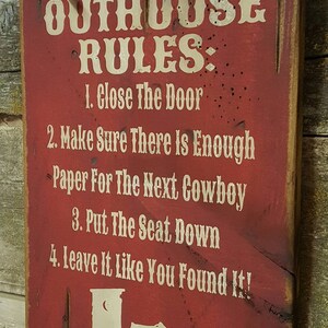Outhouse Rules, Humorous, Western, Antiqued, Wooden Sign - Etsy