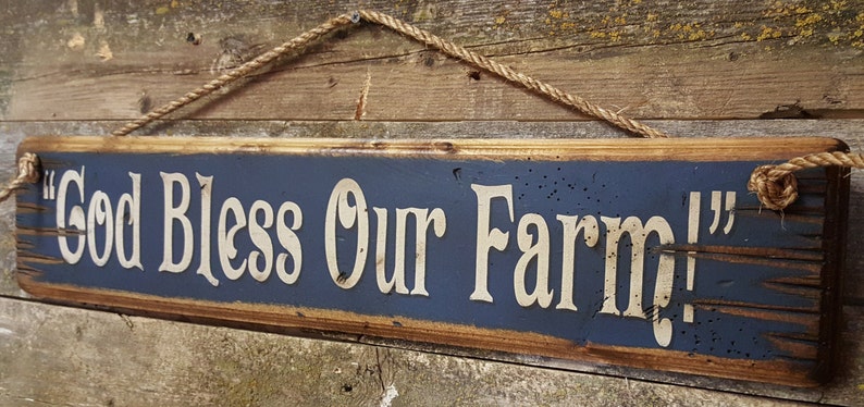 God Bless Our Farm, Western, Antiqued, Rustic, Wooden Sign - Etsy