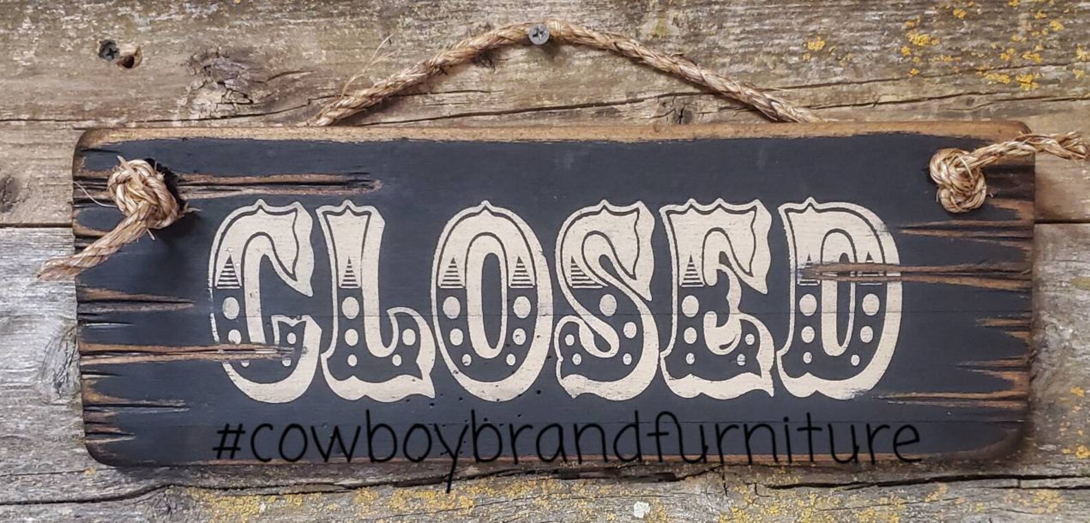 Open and Closed Sign Set Western Antiqued Wooden Signs | Etsy