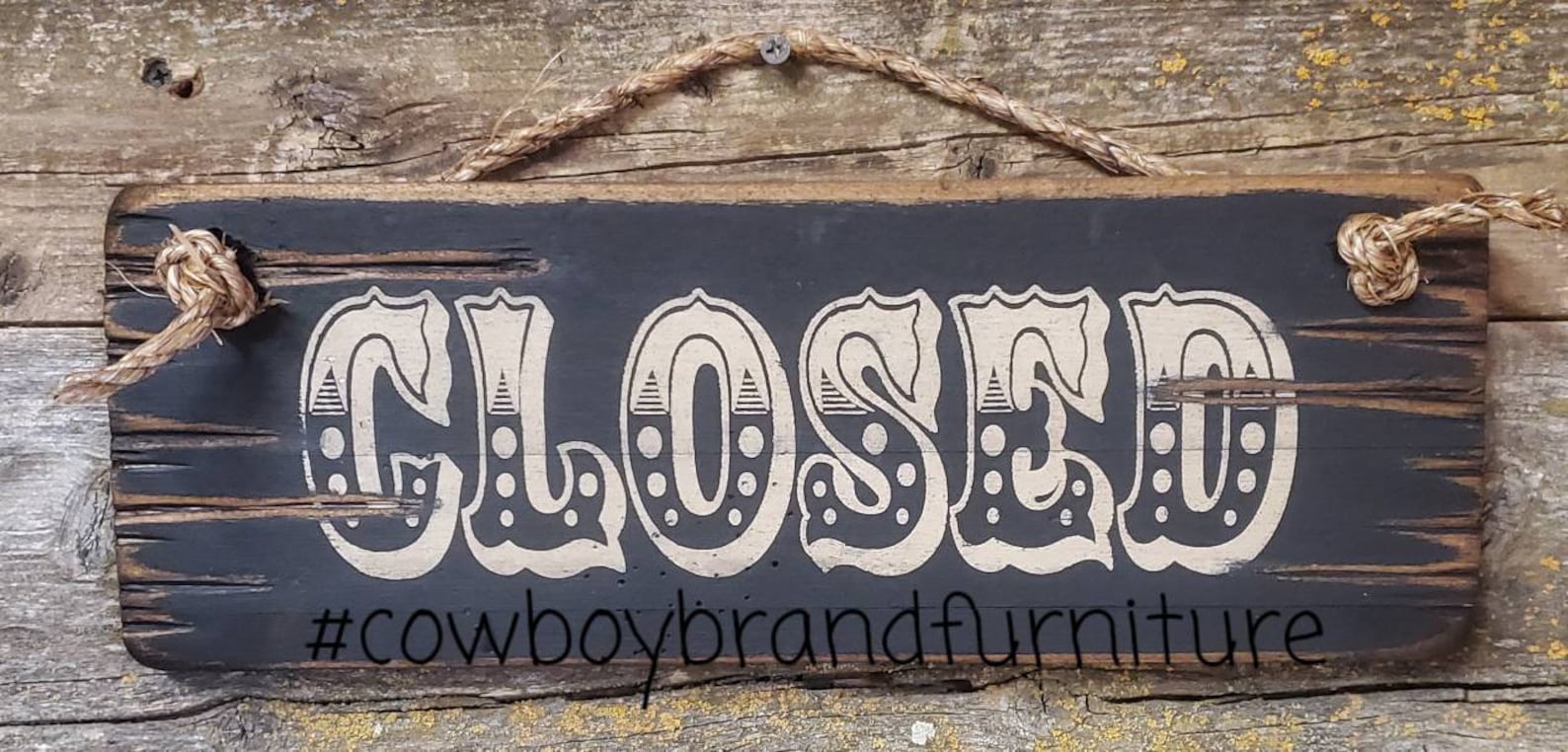 Large Closed Sign, Western, Antiqued, Wooden Sign - Etsy