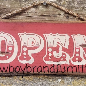 Large Open Sign, Wooden, Western, Antiqued Sign - Etsy