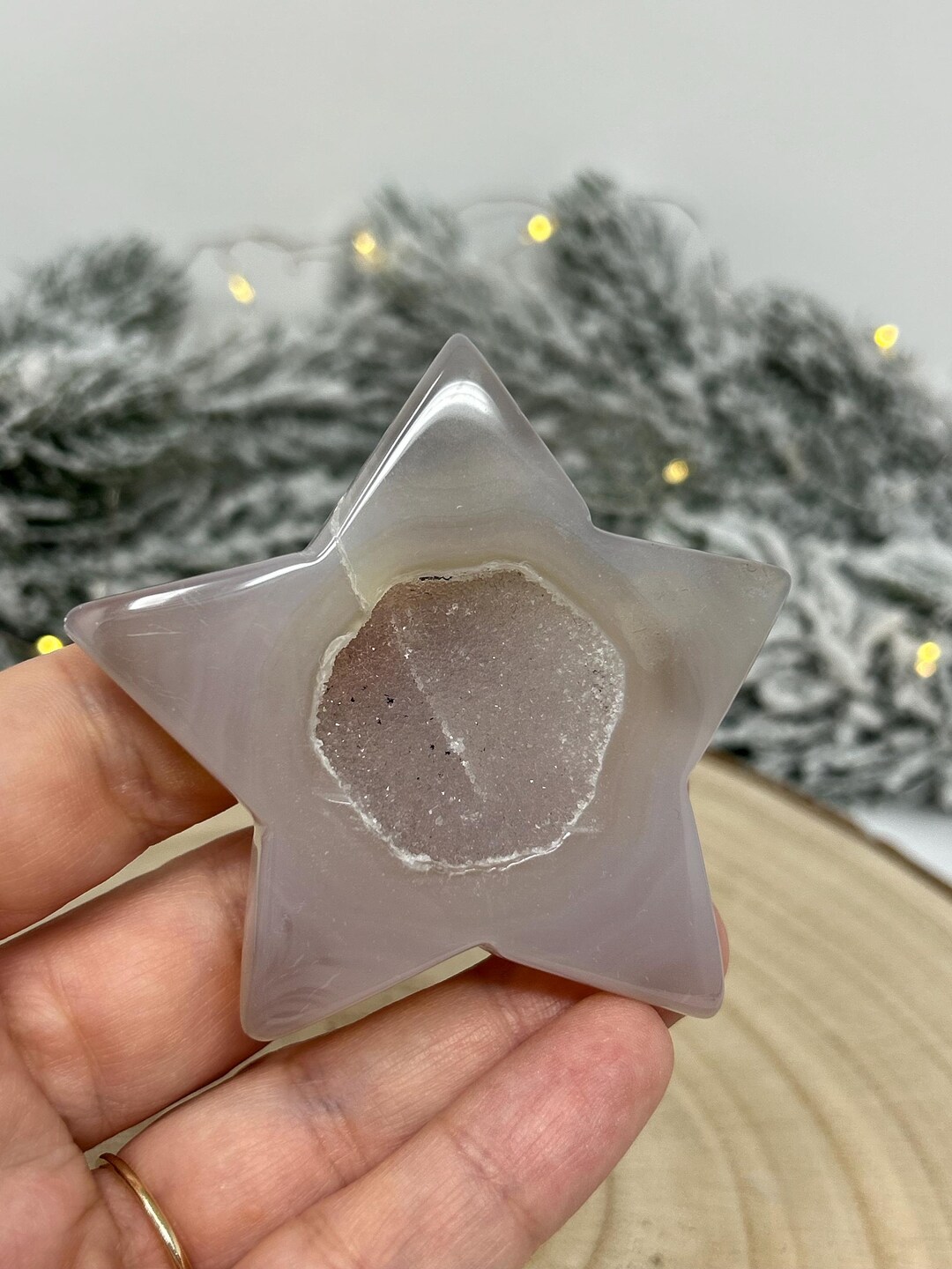 Agate Crystal Star, Hand Carved Crystal Star, Sparkly Druze, Druzy Star ...