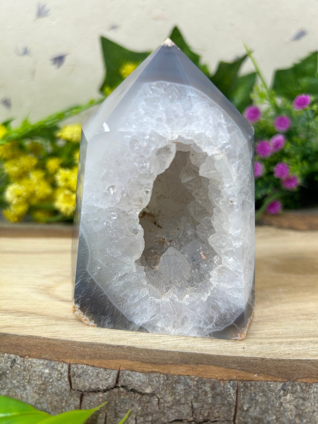 Natural Agate Deep Crystal Cave Large Tower Point - Etsy