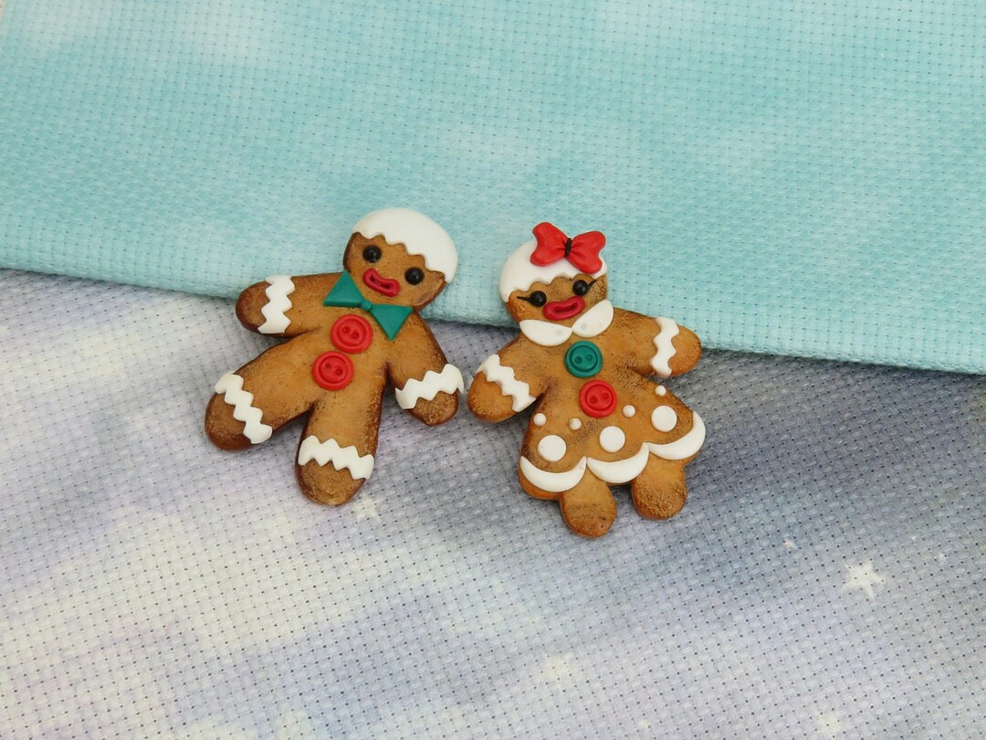 Gingerbread Man & Woman Needle Minder / Cute Magnetic Needle Holder ...
