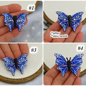 Blue Butterfly Needle Minder / Magnetic Needle Holder for Cross Stitch ...