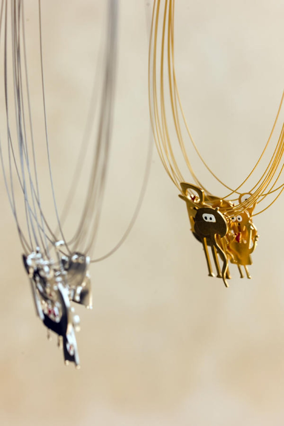 Monsters Pendant Sterling Silver 22K Yellow Gold Plated Love Passes ...