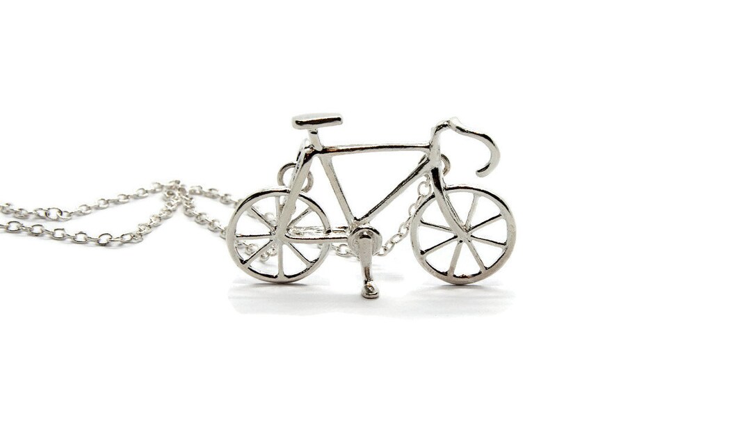 Bicycle Pendant Sterling Silver Bicycle Necklace Original Cyclists ...