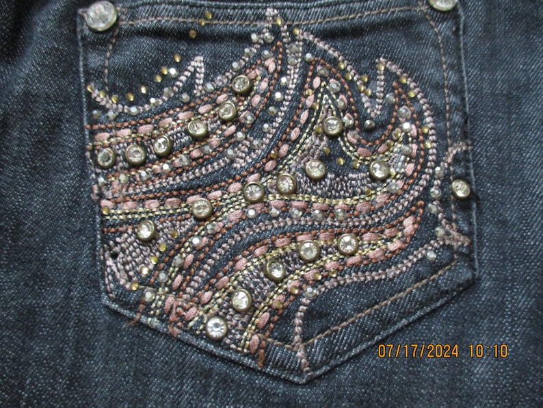 Bling Black Denim Jeans Front and Back Pockets - Etsy