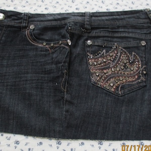 Bling Black Denim Jeans Front and Back Pockets - Etsy