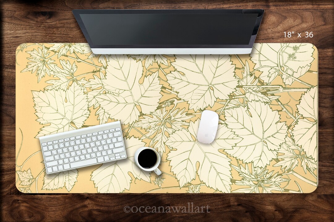 Floral Large Desk MAT, Multiple Sizes, Vintage Desk Mat, Art Desk Decor ...