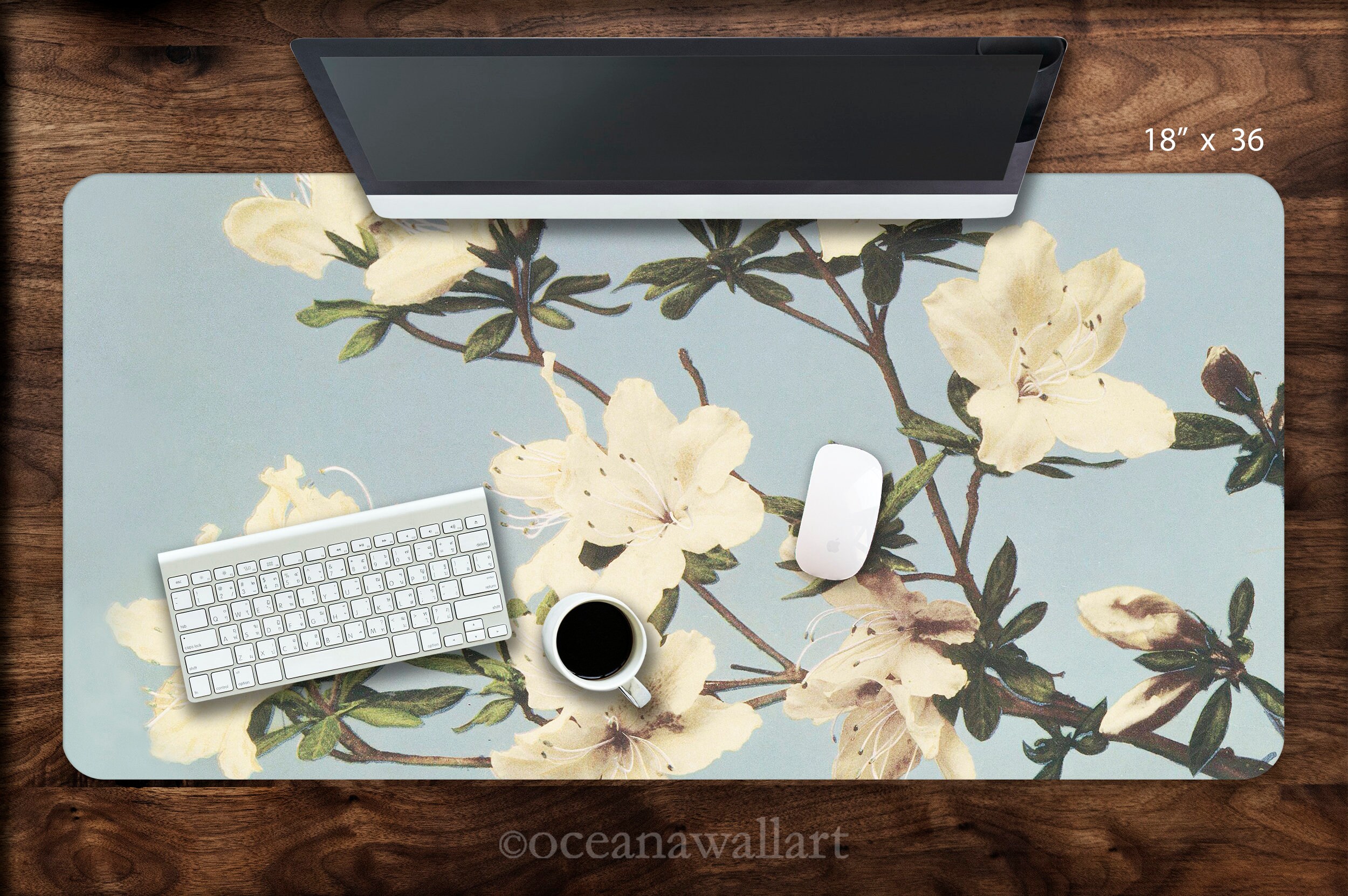 Floral Large Desk MAT Multiple Sizes Vintage desk mat Art | Etsy