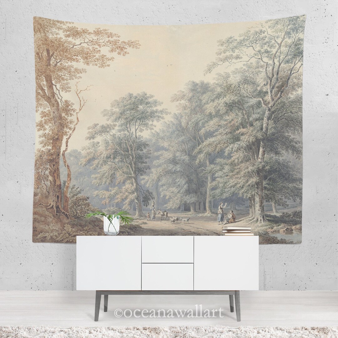 Forest Tapestry Wall Hanging, Nature Wall Tapestry, Vintage Tapestry ...