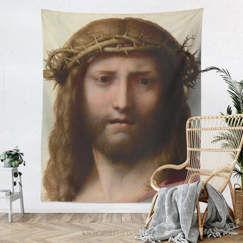 Christ Tapestry. Christian Religious Wall Art. Jesus Artwork - Etsy