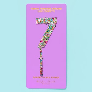 Confetti Acrylic Cake Topper - 7 - Birthday Cake Topper Cupcake Topper ...