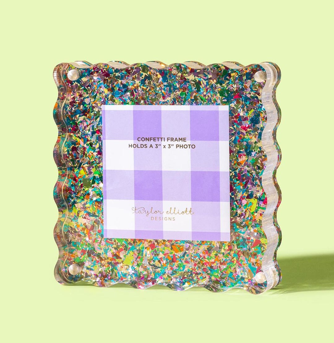 Colorful Confetti Frame - Small - Confetti Acrylic Frame Magnetic Frame ...
