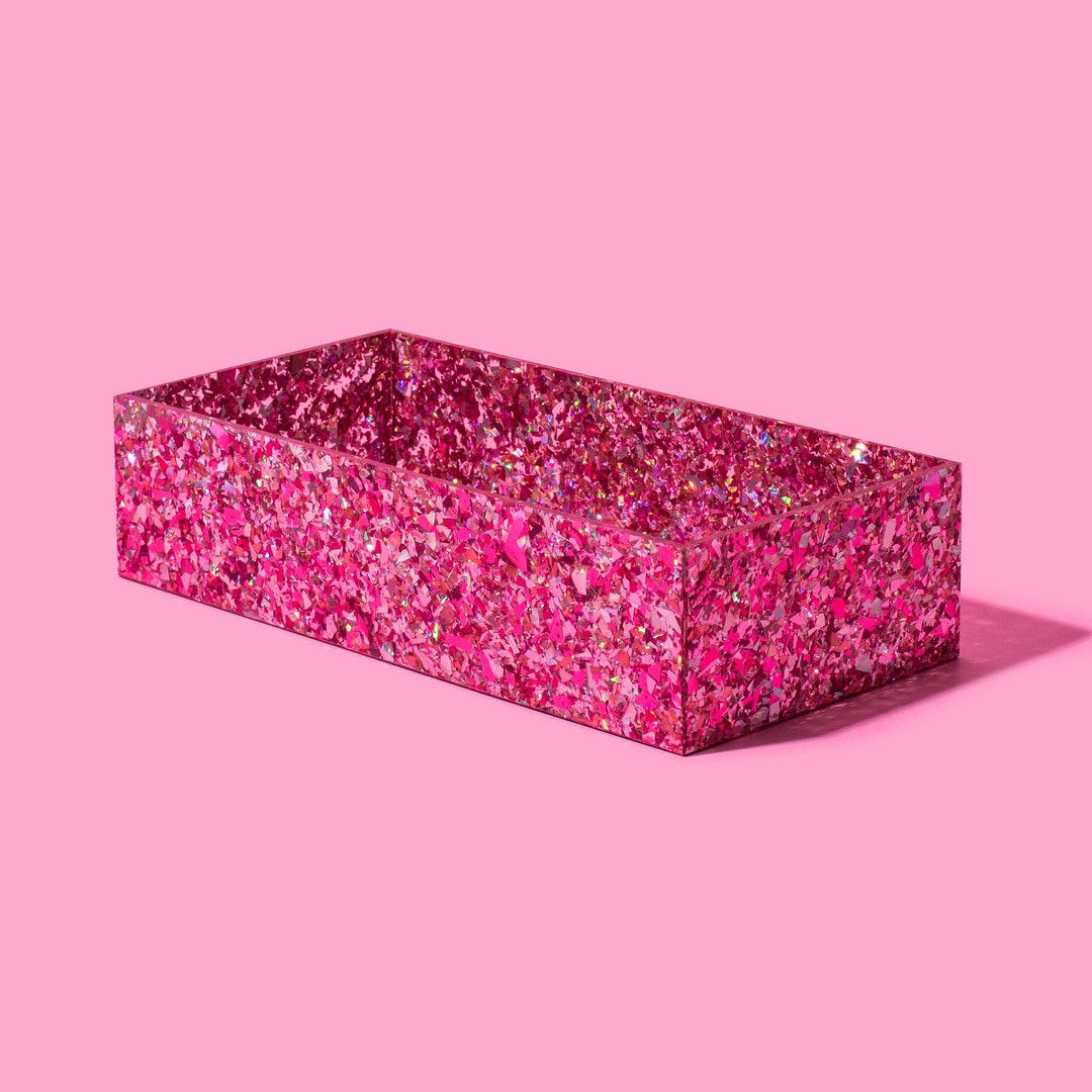 Pink Confetti Tray SM - Small Acrylic Confetti Tray Barbie Girl ...