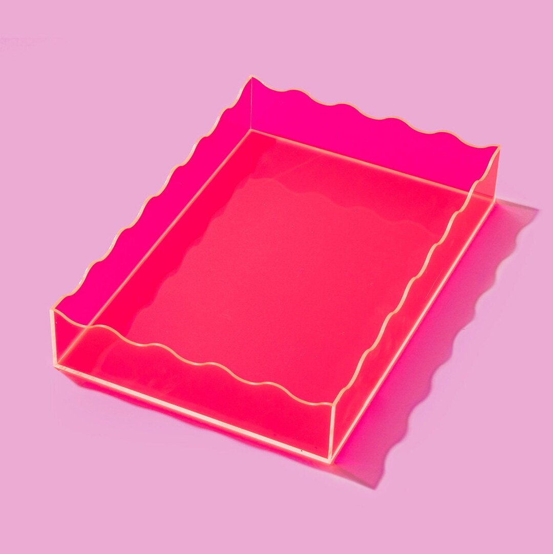 Hot Pink Rectangle Tray Medium - Acrylic Tray Home Decor Mother's Day ...