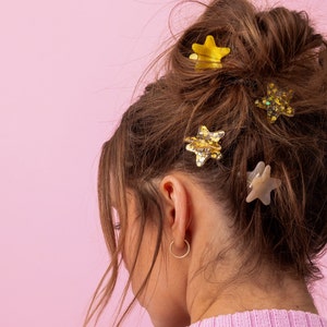 Gold Confetti Mini Claw Clips - Star Shaped Clip Hair Accessories Tween ...