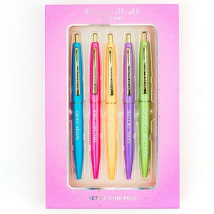 Motivational Black Ink Pen Set - New Job Gift Graduation Present Pen ...