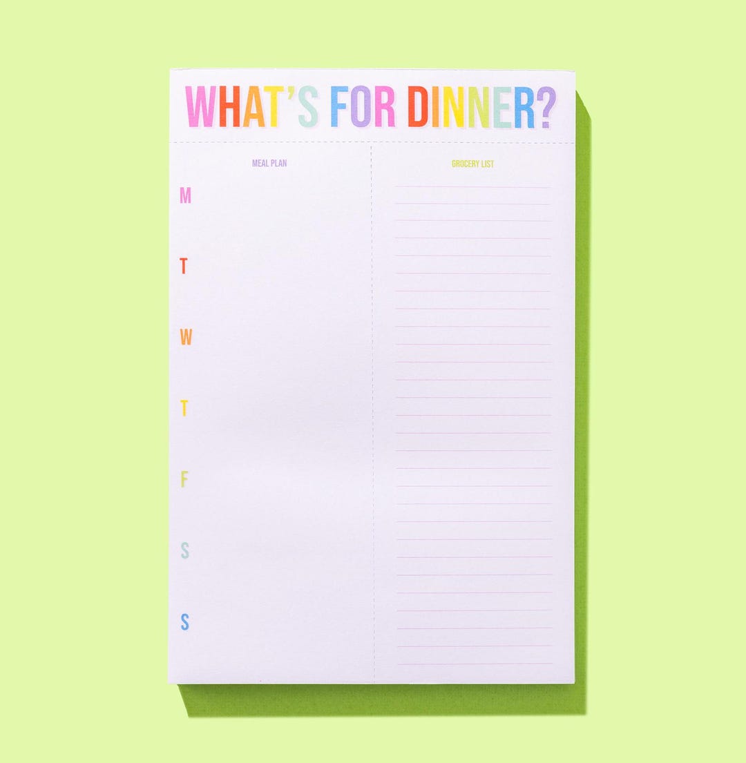 Meal Planning Notepad - Meal Planner Meal Organization Meal Calendar ...