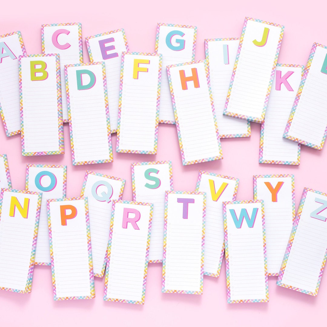Letter List Pads A-Z - Gift for Mom Stocking Stuffer Teacher Gift ...