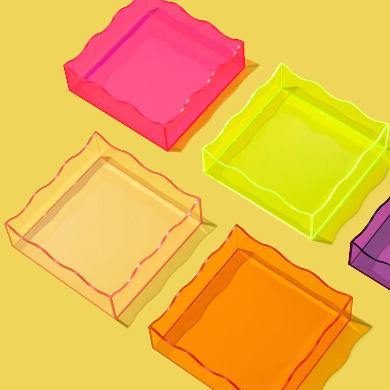 Decorative Catch-All Tray: Light Pink Acrylic (6x6, Wavy Edge) - Etsy ...
