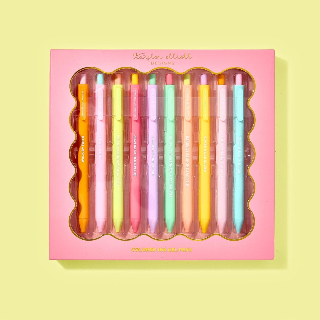Faith Gel Pen Set: Colorful Pens With Uplifting Quotes (10-pack) - Etsy