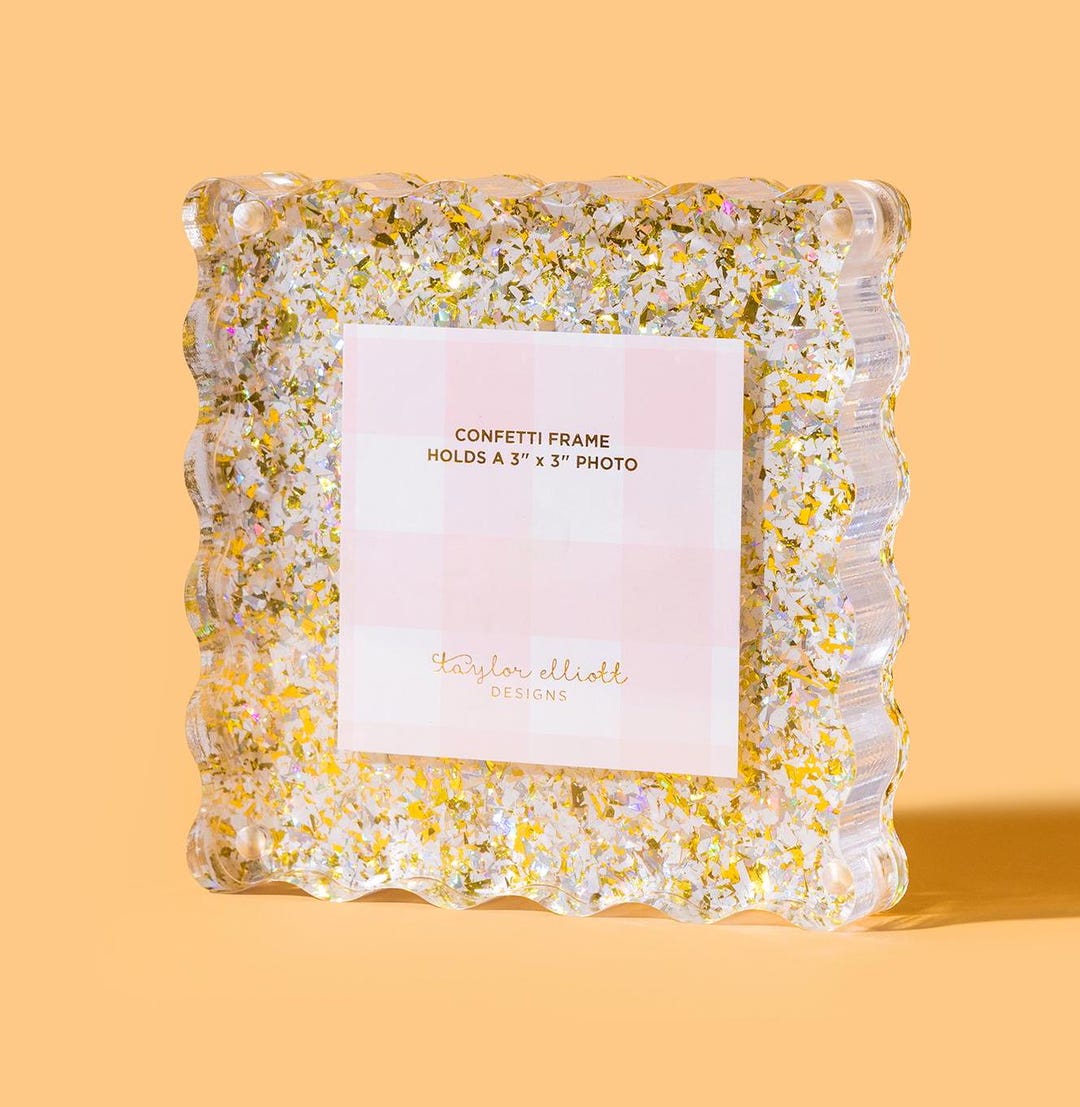 Pearl Confetti Frame - Small - Wedding Portrait Frame Acrylic Frame ...