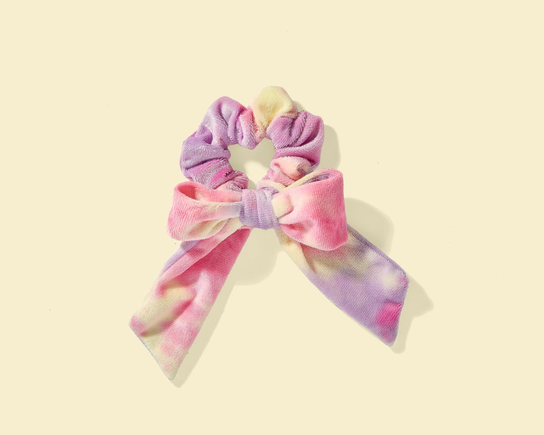 Hair Bow Scrunchie: Purple Velvet - Soft Stretch Fit - Etsy Canada