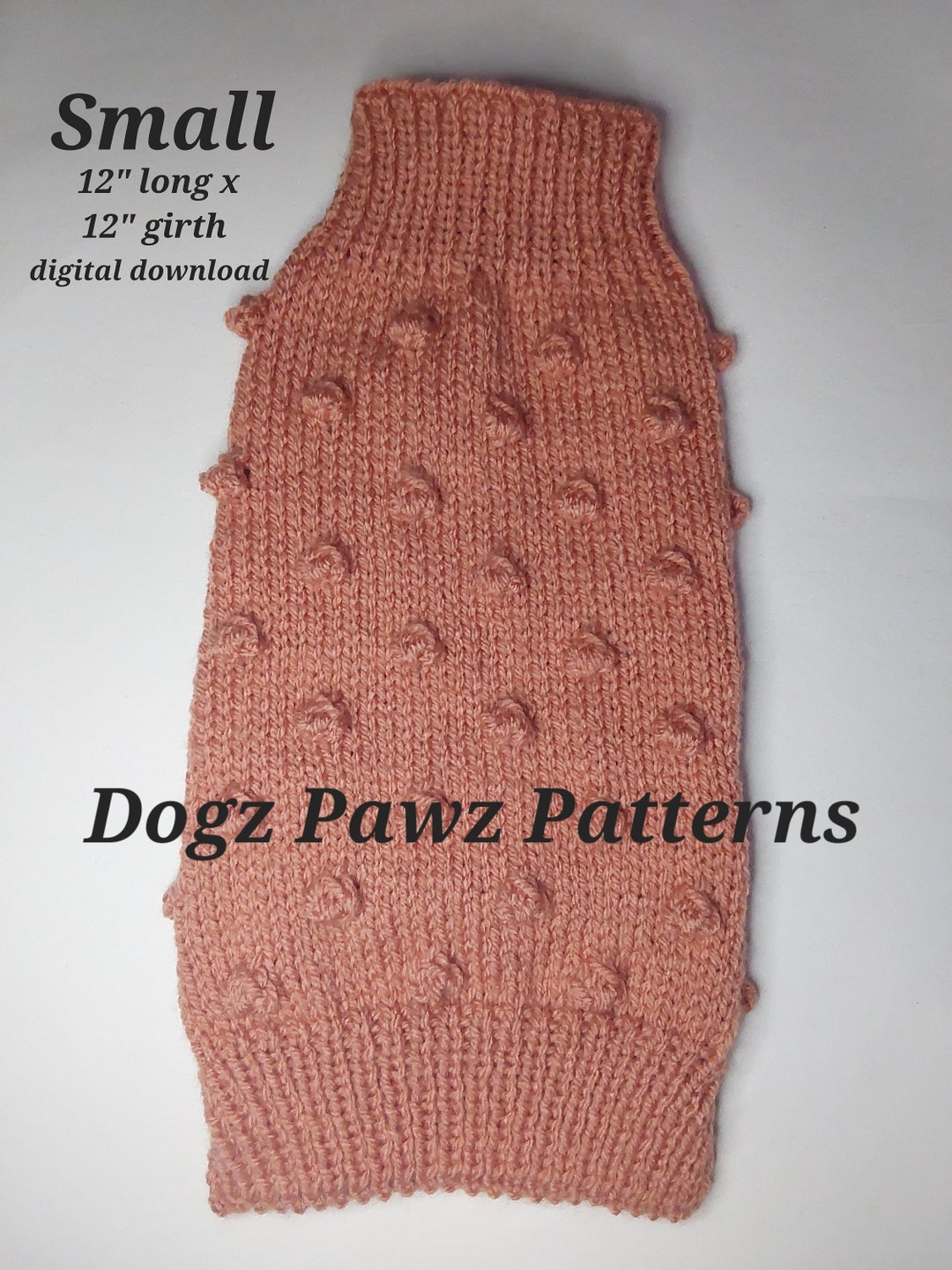 PDF KNITTING PATTERN Small (12” Long X 12” Girth) Basic Sleeveless Dog ...