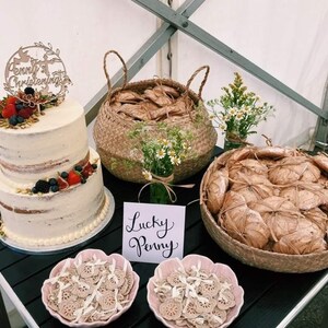 Hand Crochet Lucky Penny Flower Good Luck Charm Wedding Christening ...