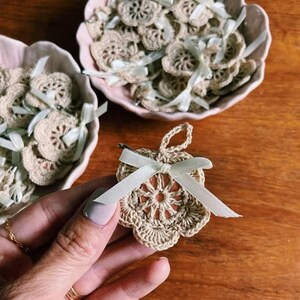Hand Crochet Lucky Penny Flower Good Luck Charm Wedding Christening ...
