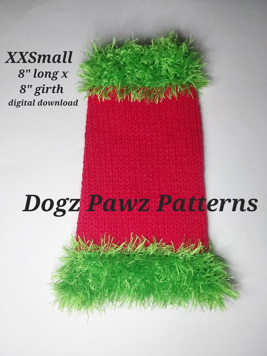 PDF KNITTING PATTERN Xxsmall (8” Long X 8” Girth) Basic Sleeveless Dog ...