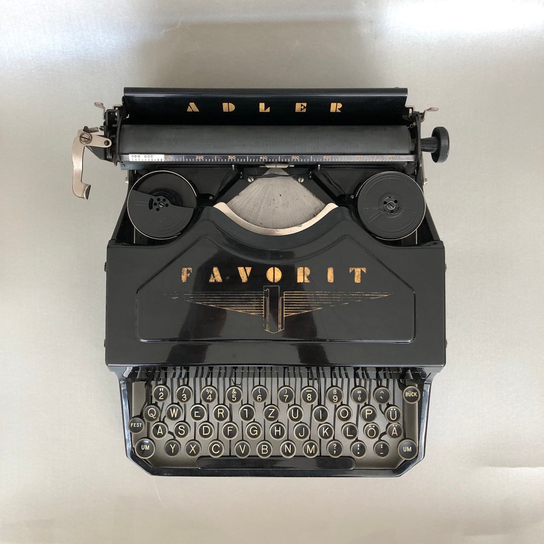 German Typewriter From the 1930s Adler Favorit - Etsy