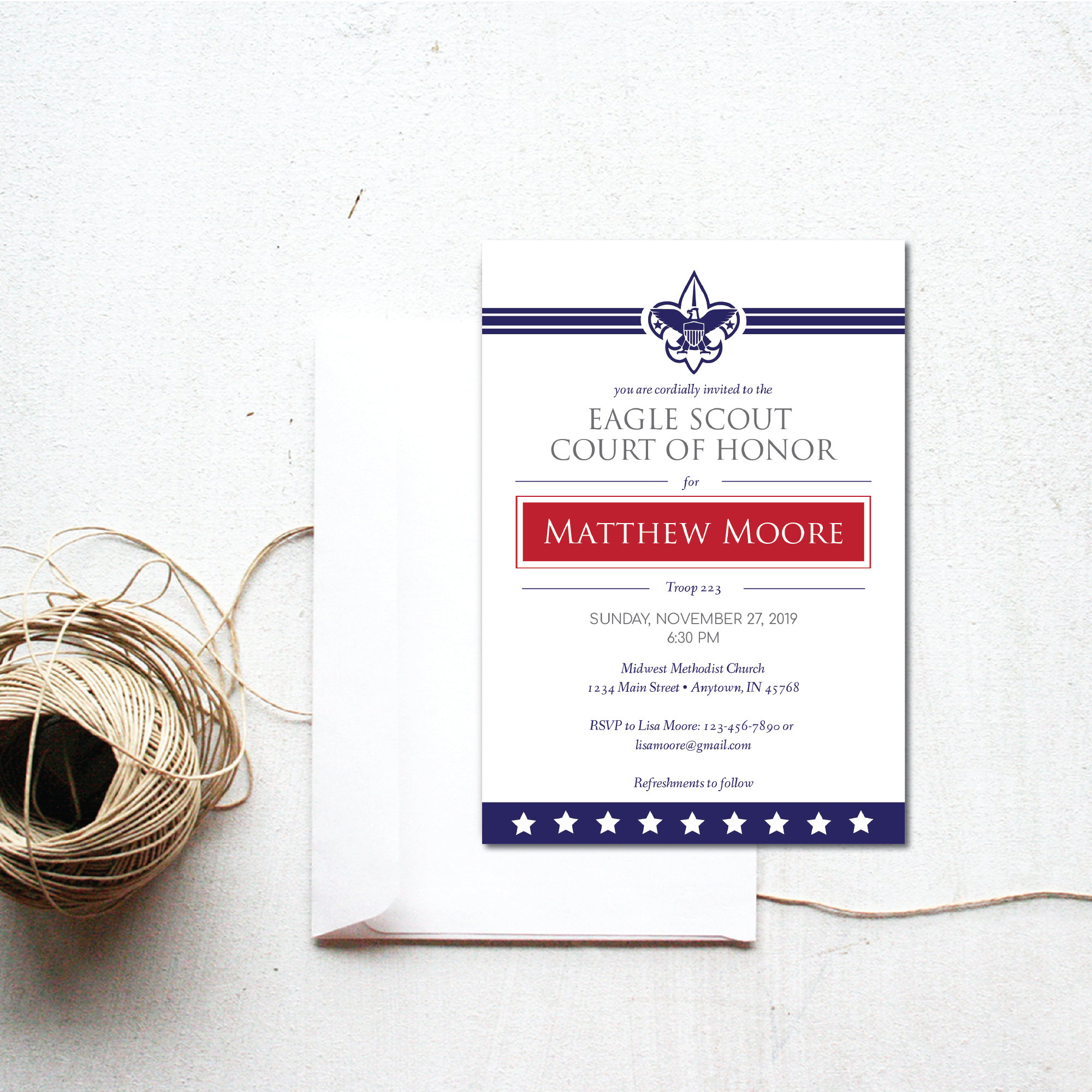 Eagle Scout Court Of Honor Invitations Template