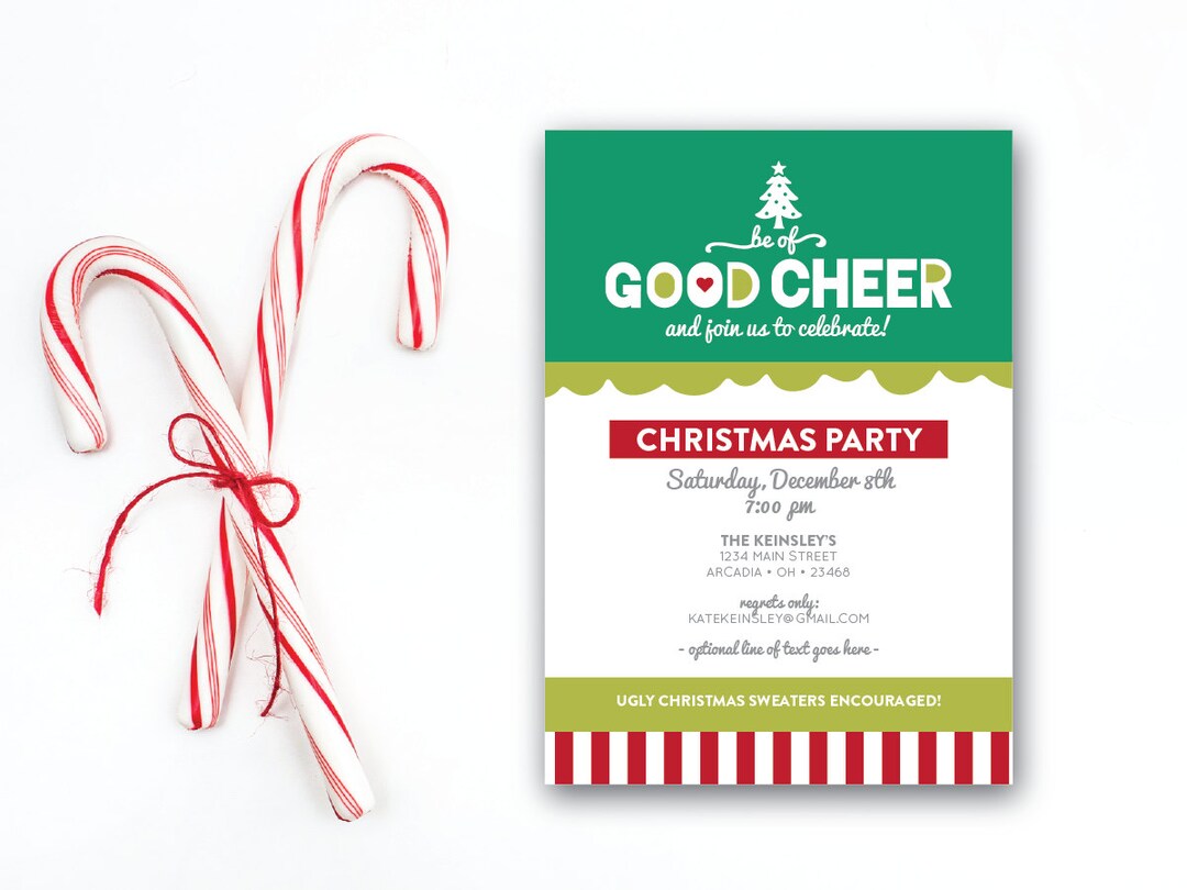 INSTANT DOWNLOAD Christmas Party Invitation / Bright Christmas - Etsy