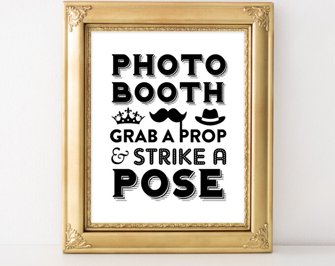INSTANT DOWNLOAD Photobooth Sign / Wedding Photobooth Sign / Printable ...