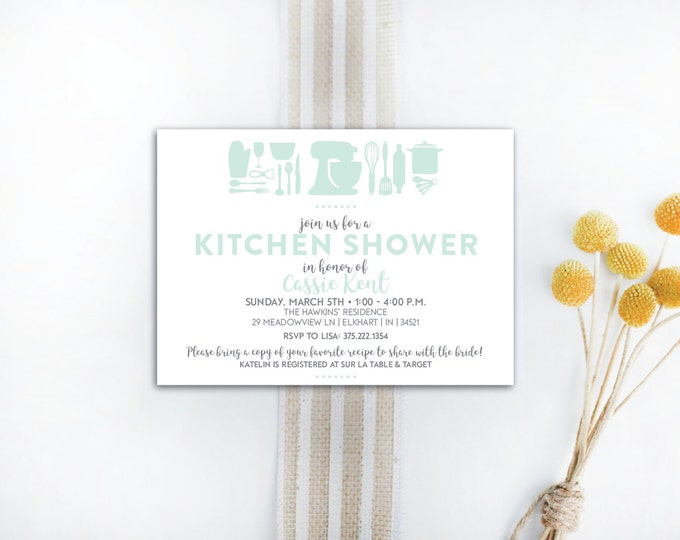 INSTANT DOWNLOAD Bridal Shower Invitation / Kitchen Shower / Pantry ...