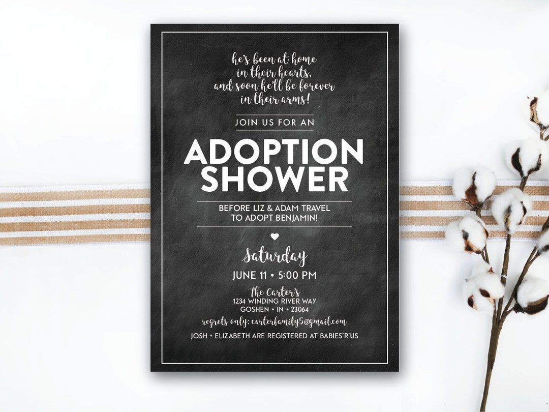 INSTANT DOWNLOAD Adoption Shower Printable Invitation / Adoption Party ...